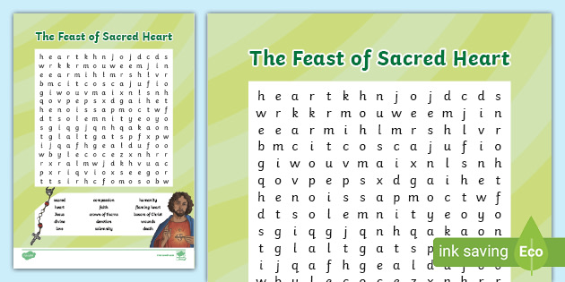 Feast of the Sacred Heart Word Search - Primary Resource