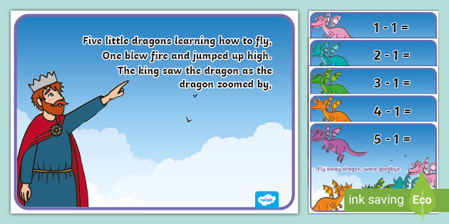 Five Little Dragons Number Sentence Frames (teacher made)