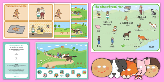 The Gingerbread Man Listen and Retell Oral Language Activity Pack