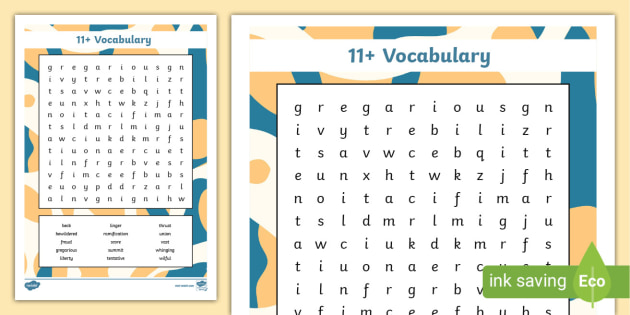 11+ Vocabulary Word Search 3 (teacher made)