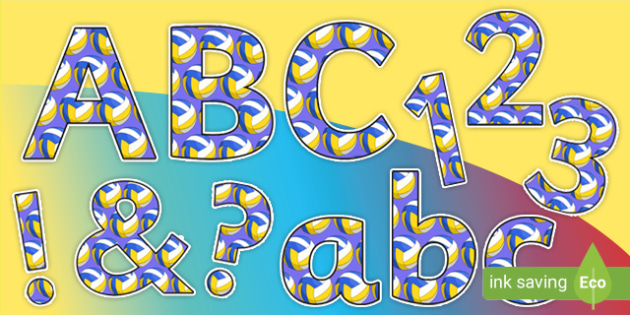 Beach Volleyball Display Letters and Numbers Pack