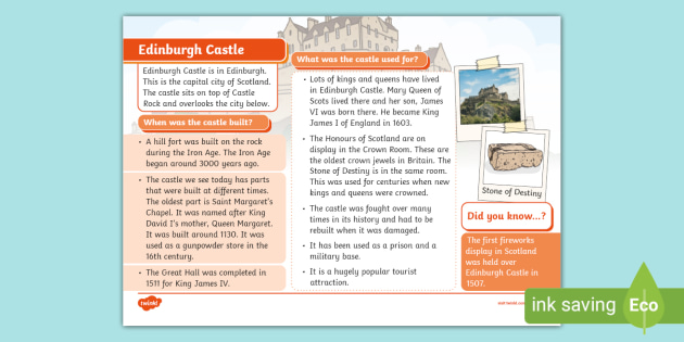 Edinburgh Fact Files | twinkl.ca