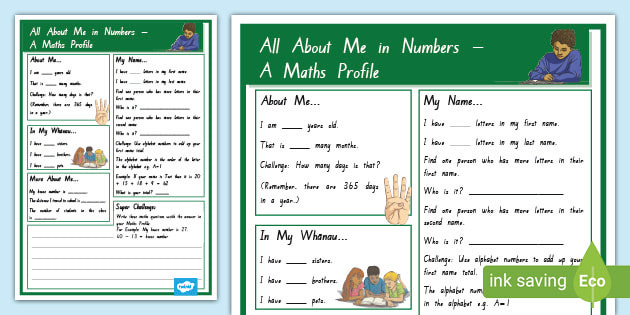 All About Me Start of the Year Statistics (teacher made)