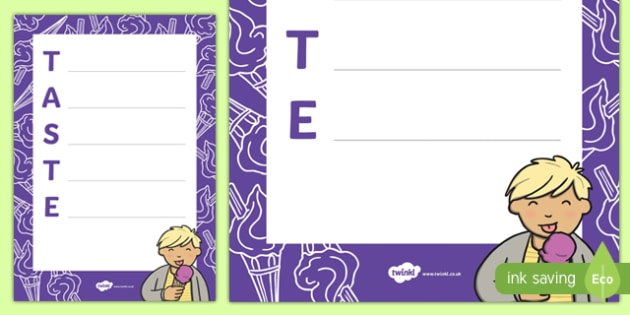 Taste Acrostic Poem (teacher made)