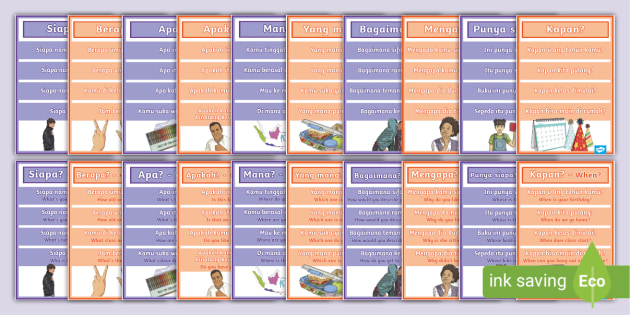 Question Words Display Posters Indonesian (teacher made)