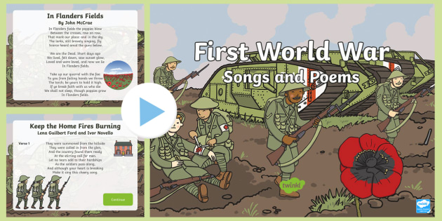 War Poems for children PowerPoint - Primary Resources