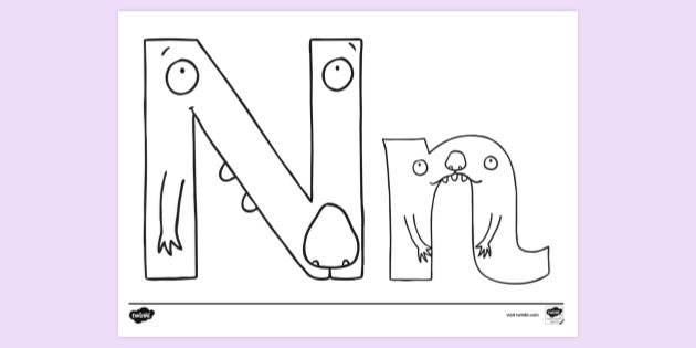 FREE! - Colouring Page Letter N | Colouring Sheets