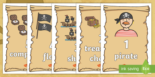 FREE! - Pirate Number Posters (teacher made)