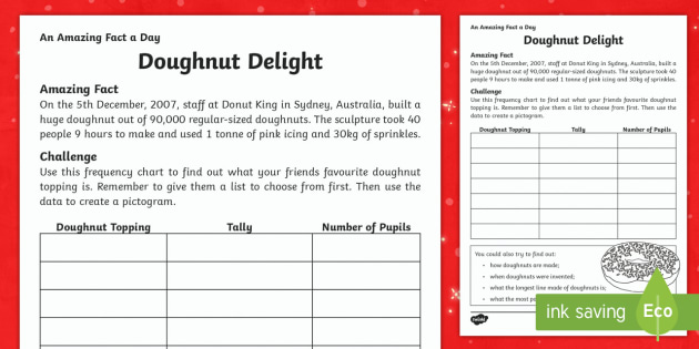 Delicious Donuts Worksheet / Worksheet (teacher made)