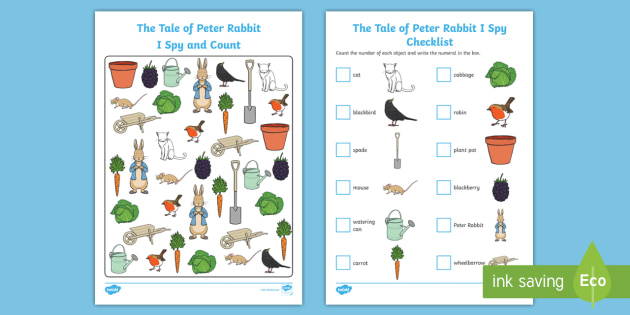 The Tale of Peter Rabbit I Spy and Count Activity to 10
