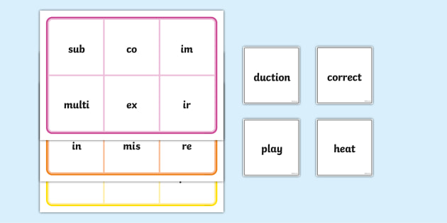 Prefix Bingo (teacher made)
