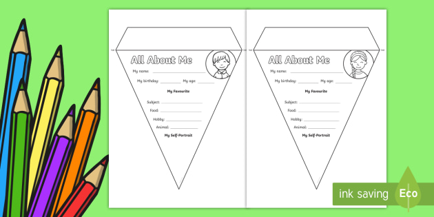 All About Me Display Bunting (teacher made)