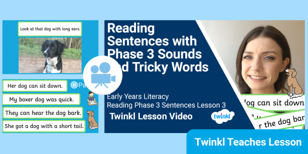 FREE! - Reading Phase 3 Sentences Video Lesson 3 | EYFS Phonics