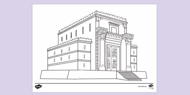 FREE! - Temple Colouring Sheet | Colouring Sheets | Twinkl Resources