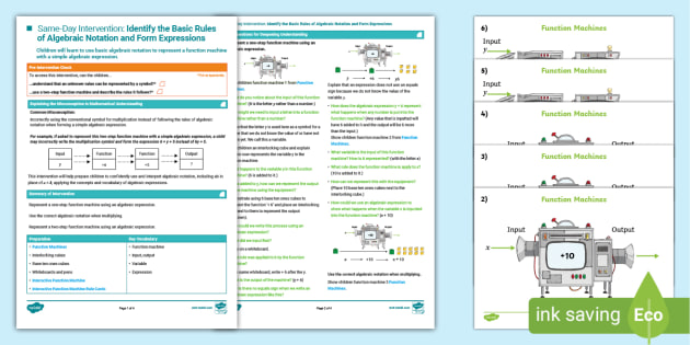👉 Y6 Intervention: Algebraic Notation & Forming Expressions