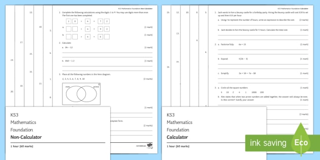 Foundation Maths Practice Paper: Assessment Pack | KS3 Maths