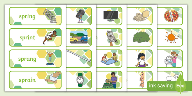 Phase 4: Spr, Str, Scr, Shr and Spl Blend Word Cards -Twinkl