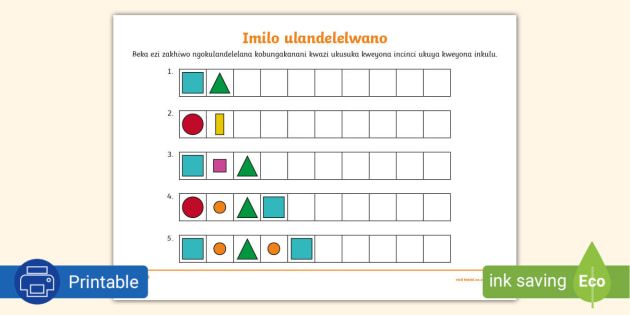 * NEW * Imilo ulandelelwano - Shape Patterns isiXhosa