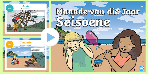 Maande van die Jaar Seisoene Powerpoint (teacher made)