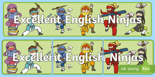 Excellent English Ninjas Display Banner