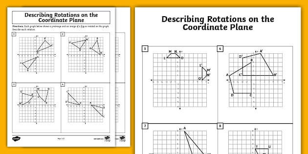 Graphing Rotations Worksheet Eighth Grade Graphing Rotations Mystery