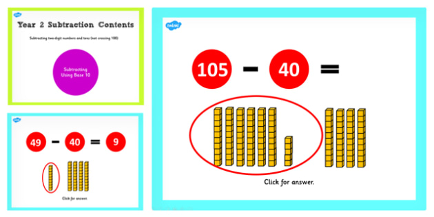 Y2 2 Digit Number Tens Not Cross 100 Subtract Same Tens Base 10