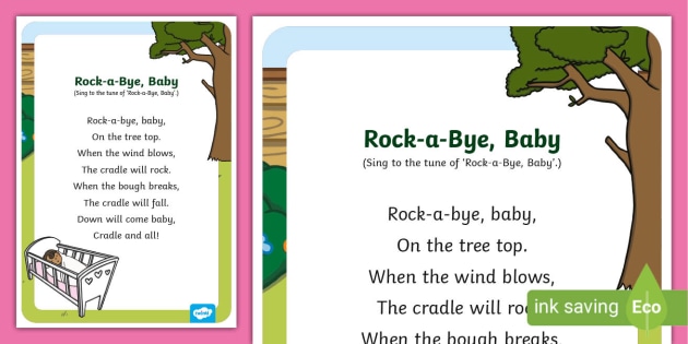 Rock-a-Bye, Baby Nursery Rhyme Display Poster (teacher made)