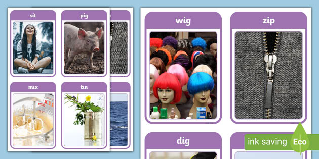 CVC Photo Word Cards i (teacher made)