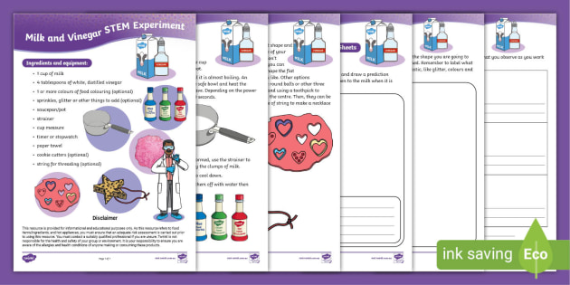 Milk and Vinegar STEM Experiment - F-2 - Twinkl