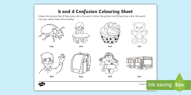 b and d Confusion Colouring Sheet (teacher made)