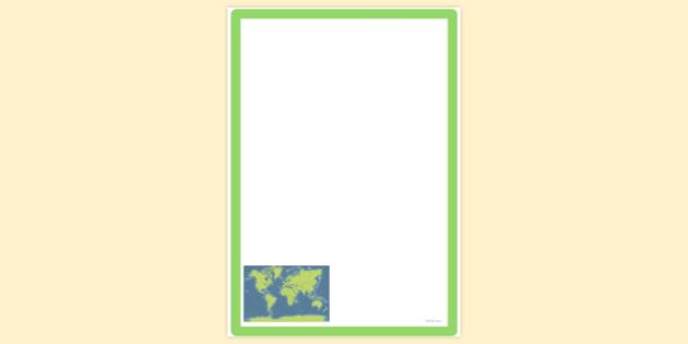 FREE! - World Map Page Border | Page Borders | Twinkl