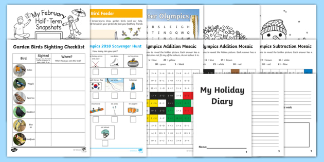 KS1 February Half-Term Activity Pack KS1 February Half-Term Activity Pack