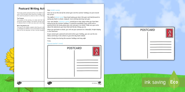 Summer Postcard Activity Pack
