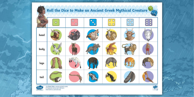 Roll an Ancient Greek Mythical Creature KS2 Activity
