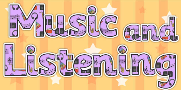 Music and Listening Area Display Lettering - music, listening