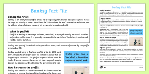 Differentiated Banksy Fact File for Children (Teacher-Made)
