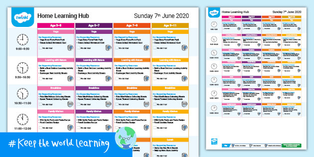 FREE! - Home Learning Hub Daily Plan Sunday 7th June