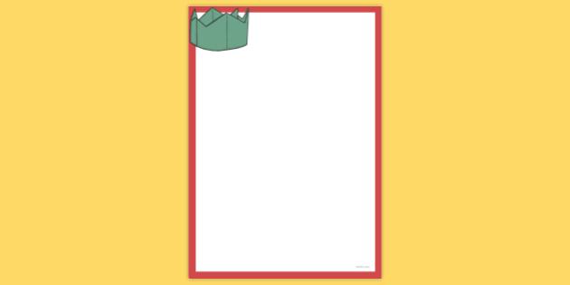 Simple Blank Christmas Cracker Hat Page Border | Page Borders | Twinkl