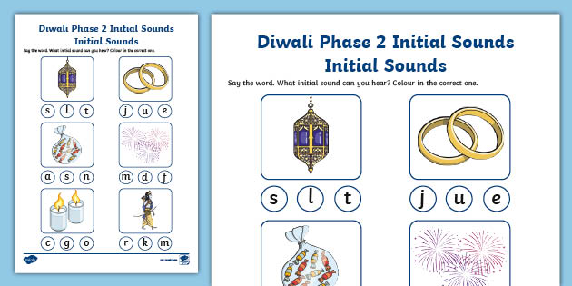 Diwali Phase 2 Initial Sounds Activity (teacher made)