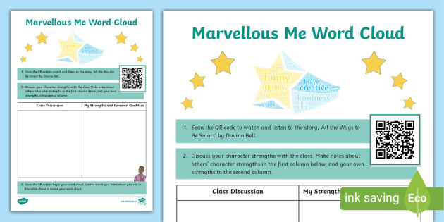 Marvellous Me Word Cloud Activity (teacher made)