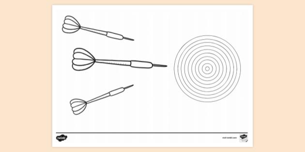 Darts Colouring | Colouring Sheets