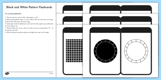 Black and White Pattern Flashcards for Babies (teacher made)