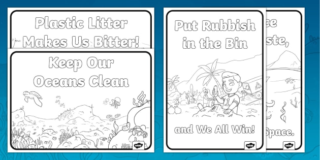 Clean Oceans Colouring Posters | Ocean Protection | Twinkl