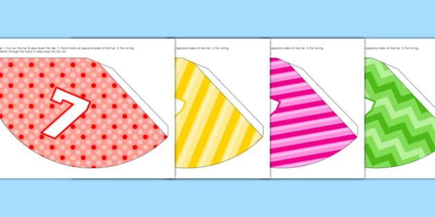 7th Birthday Party Hats