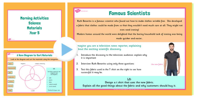 Year 5 Early Morning Science Activities Materials - material