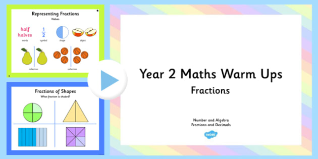 Year 2 and 3 Fractions Warm Ups PowerPoint (teacher made)