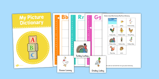 Chicken Licken Picture Dictionary and Word Card Set - picture