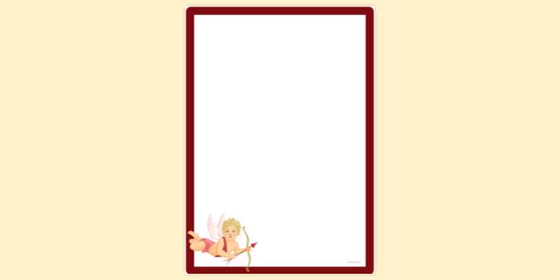 FREE! - Simple Blank Cupid Page Border | Page Borders | Twinkl