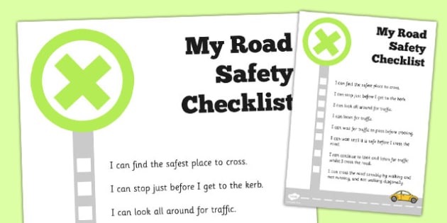 Road Safety Checklist - road safety, checklist, check, road