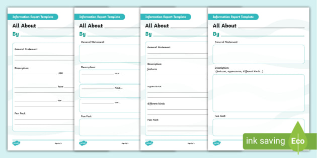 Information Text Blank Templates (teacher made)